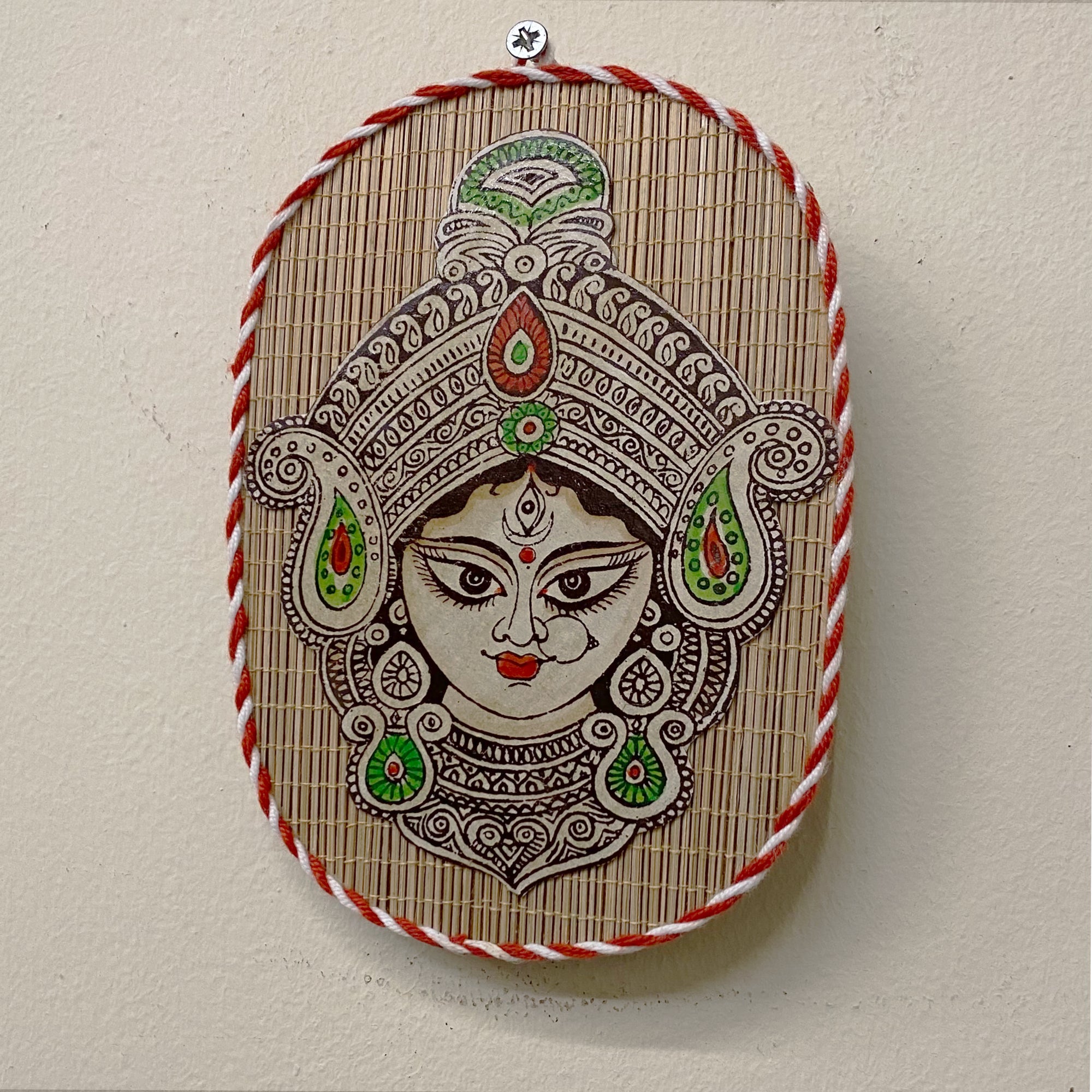 Durga Devi Face Wall Hanging | Bamboo Hanging Showpiece– CultureShoppe