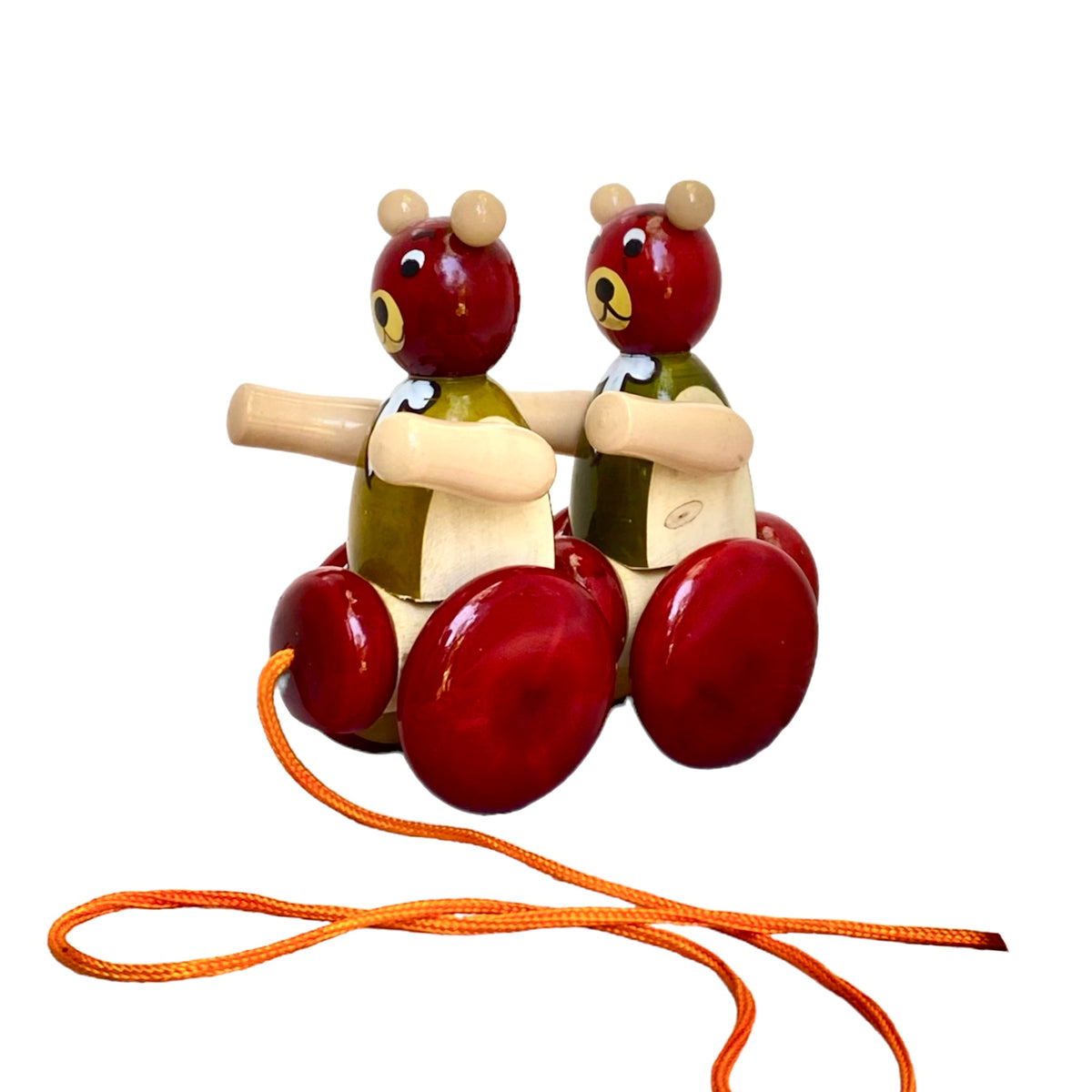 Wooden Teddy Bear Pair Pull Along Toy | Channapatna Toys– CultureShoppe