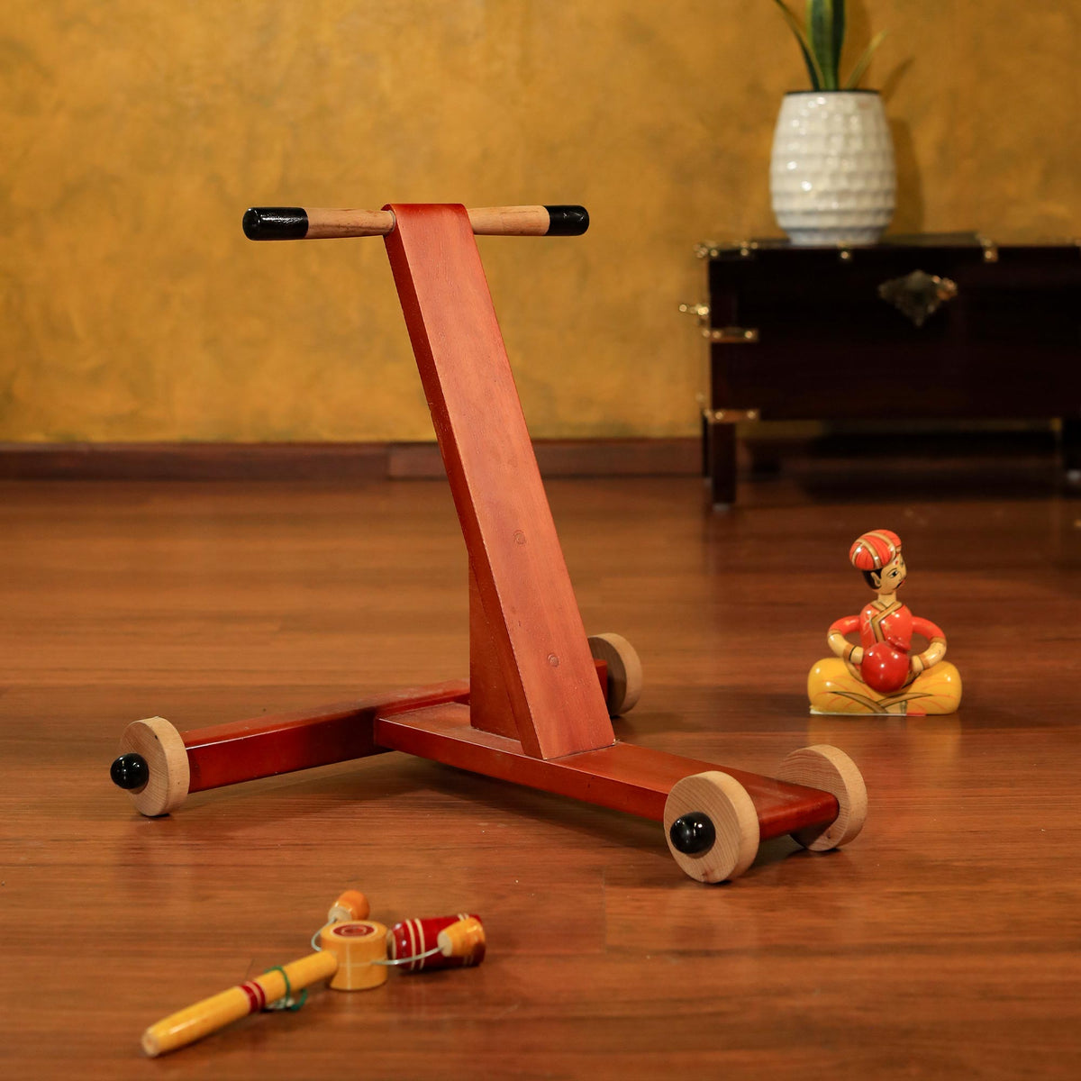 Traditional Wooden Baby Walker | Traditional Push Walker | Infant Walk ...