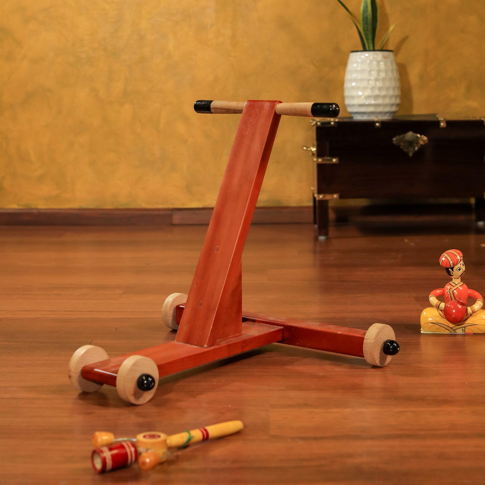 Traditional Wooden Baby Walker | Traditional Push Walker | Infant Walk ...