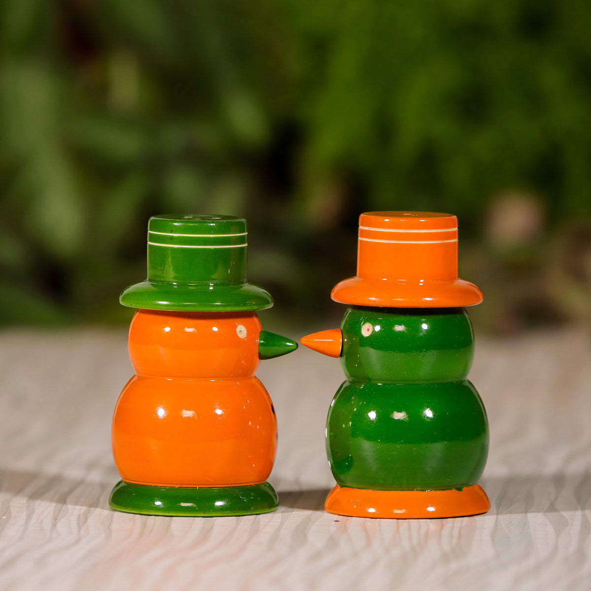 Wooden Salt And Pepper Shaker | Snow Man | Channapatna Product ...