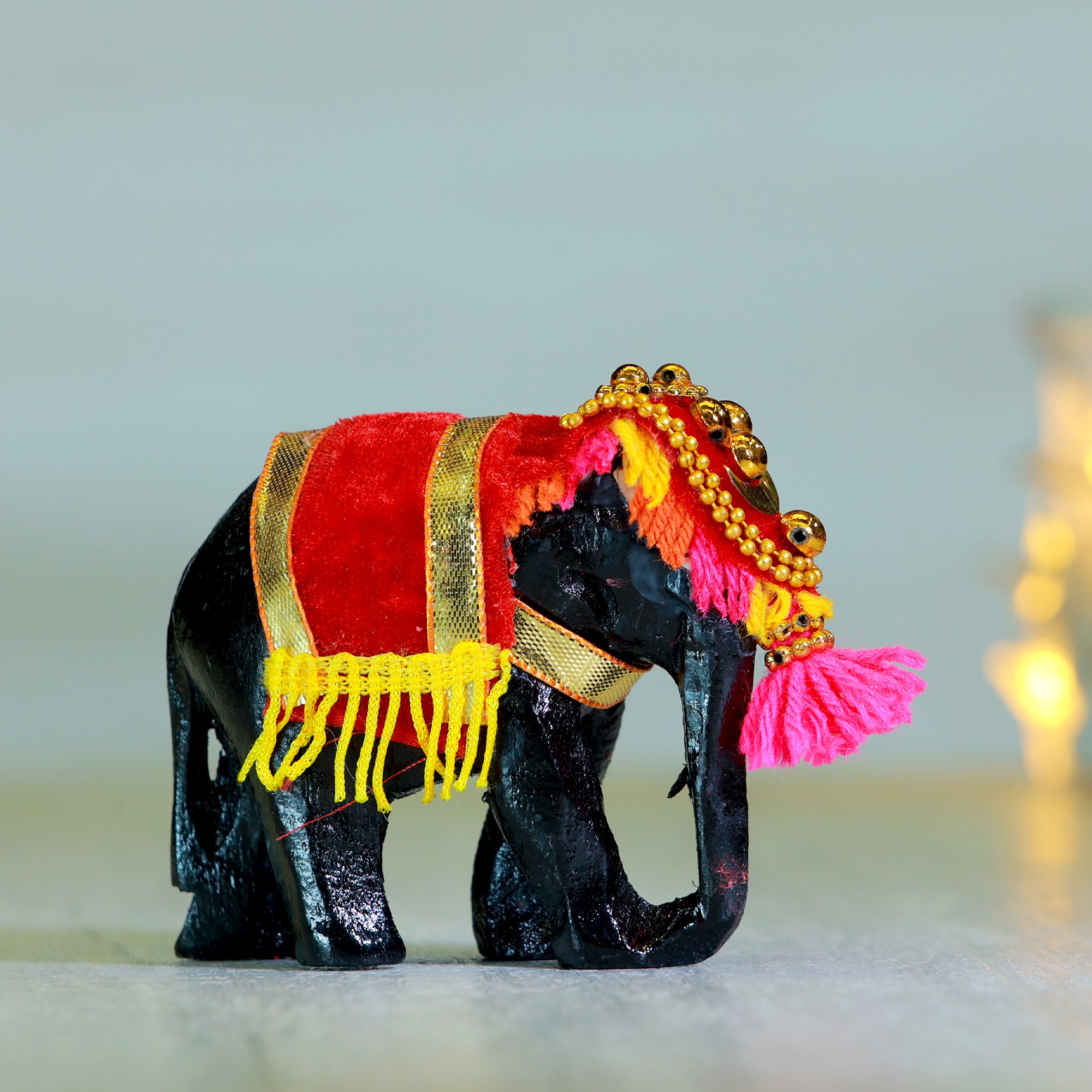 Wooden Pooram Elephant Figurine Small– CultureShoppe