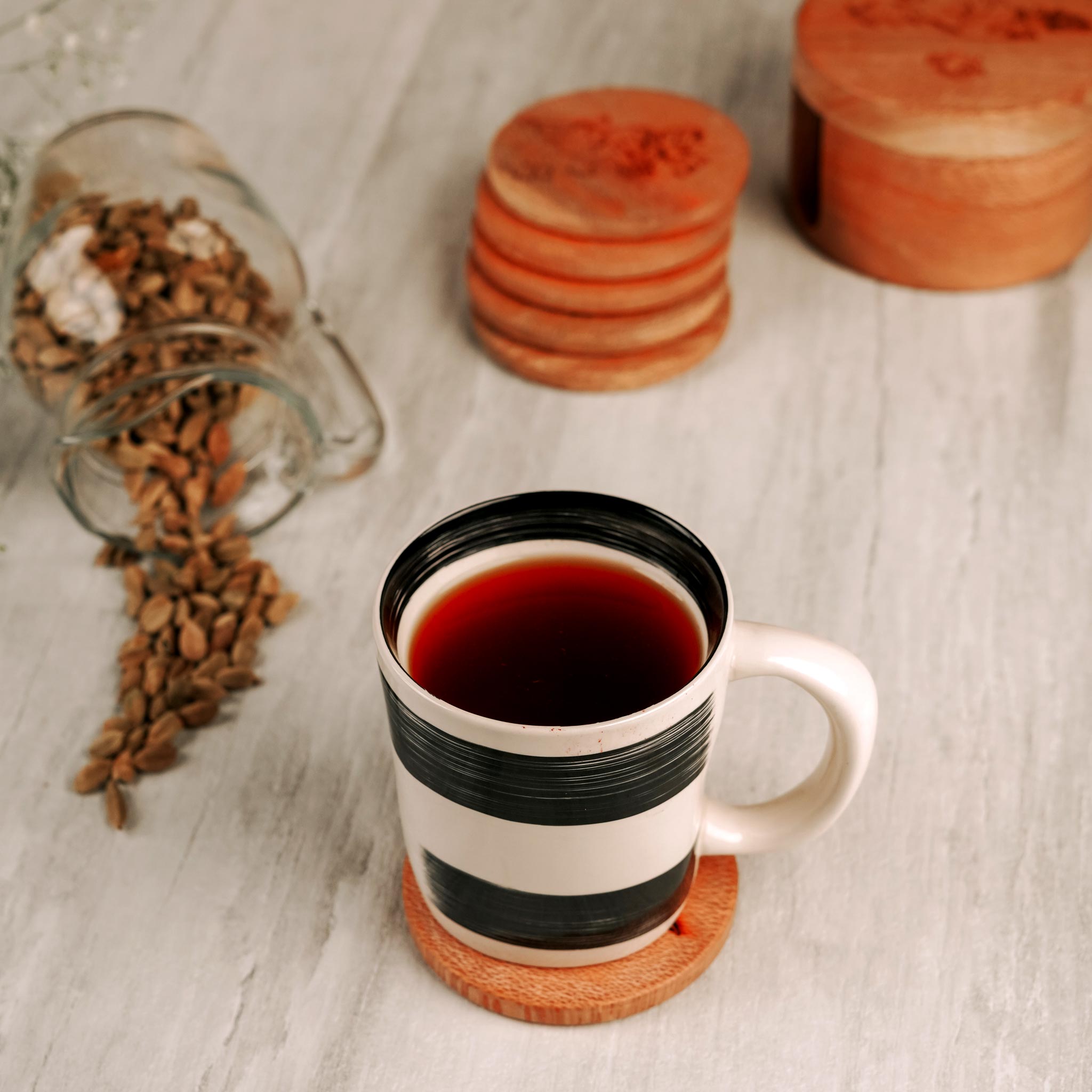 Wooden Tea Coaster with Clint Paintings– CultureShoppe